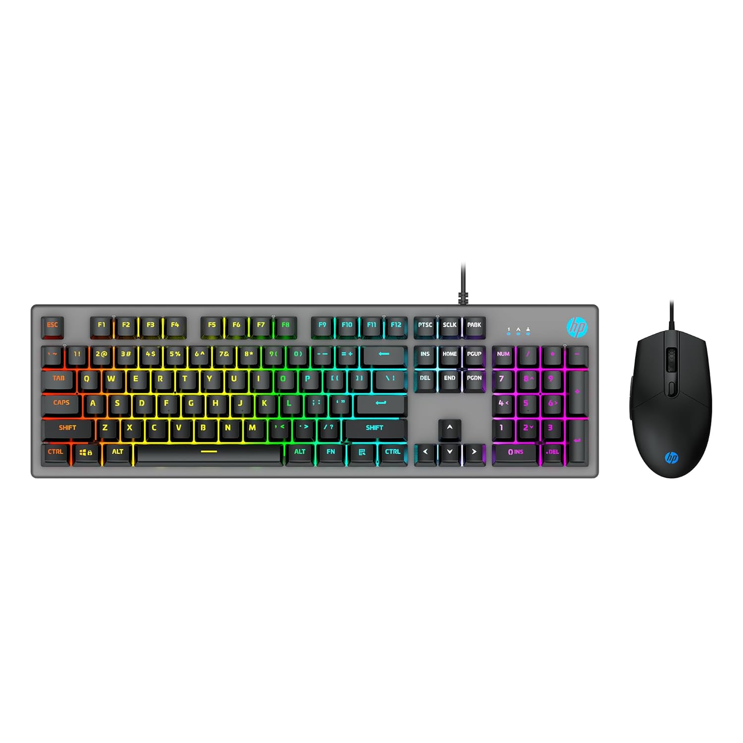 HP KM300F Wired USB Gaming Keyboard and Mouse Set, Membrane Backlit, 26 ...