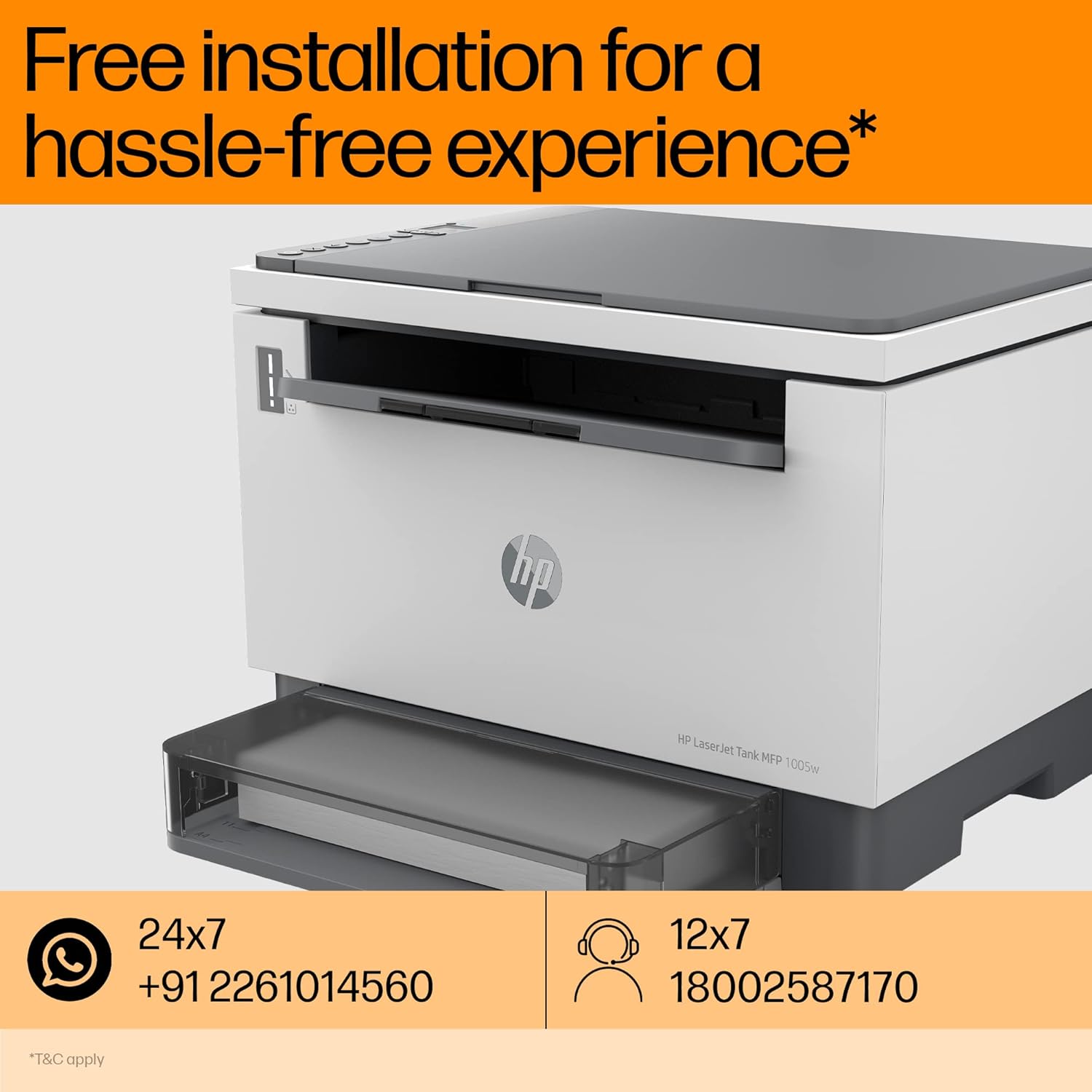 HP LaserJet Tank MFP 1005w, Wireless, Print, Copy, Scan, Hi-Speed USB 2 ...