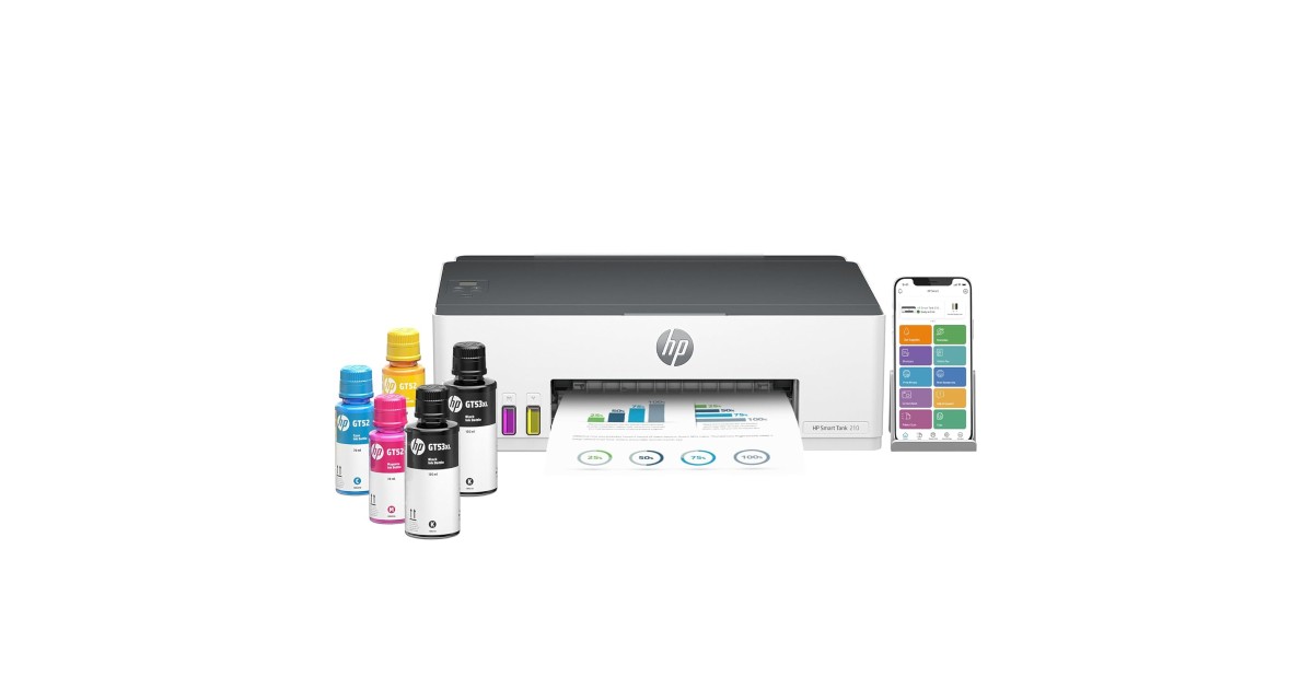 HP Smart Tank 210 Single Function WiFi Colour Printer (Upto 8K Black ...