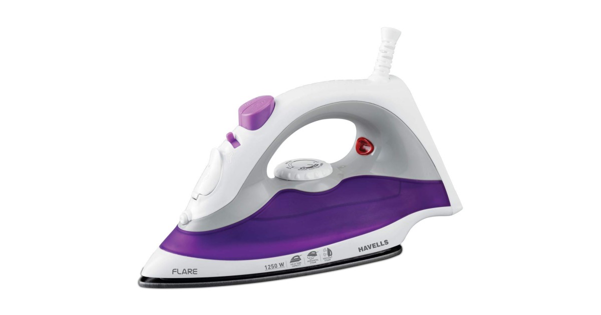 Havells Plastic Flare 1250 Watts Steam Iron With Vertical & Horizontal ...