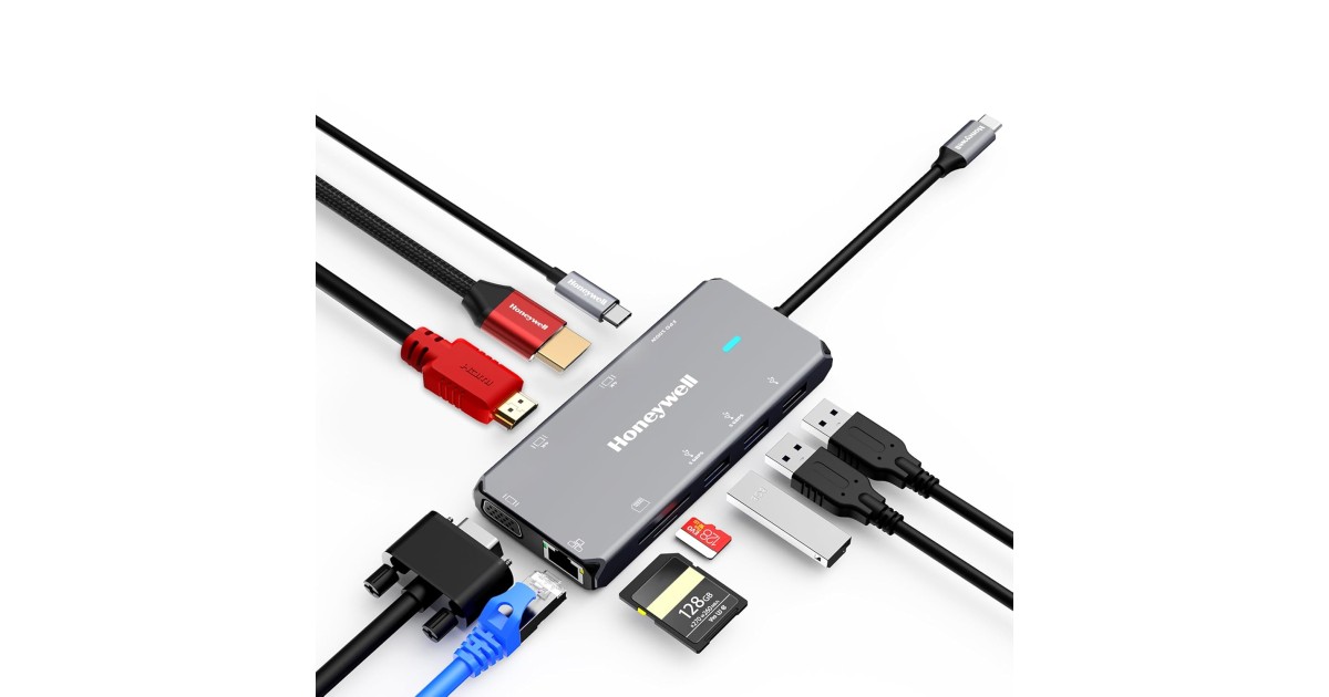 Honeywell New Launch 10-in-1 Type C Dock with Dual 4K HDMI, 1GBPS RJ45 ...