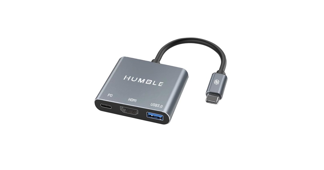 Humble USB-C to HDMI Adapter, 3-in-1 Hub with 4K@30Hz HDMI, USB 3.0 ...