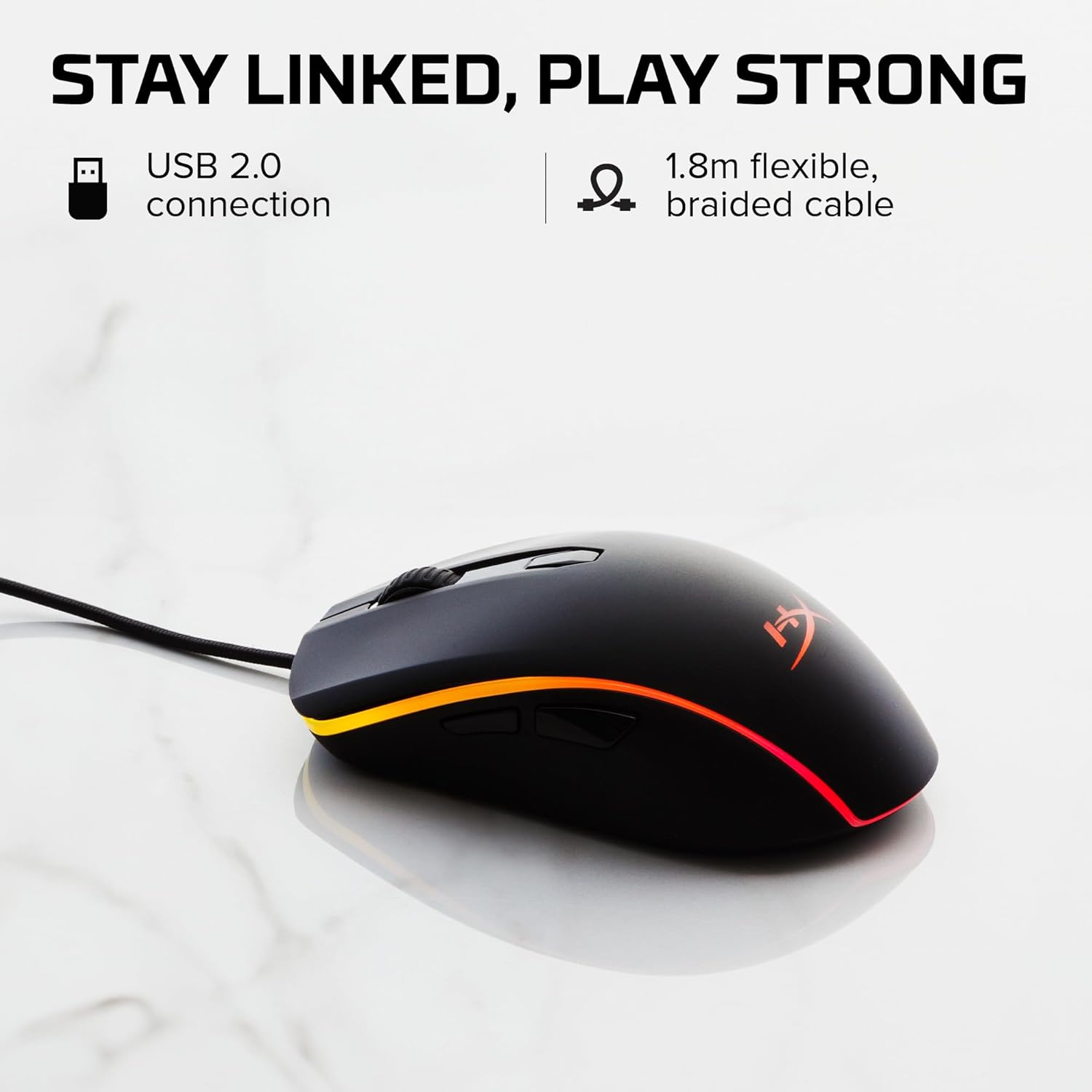 HyperX Pulsefire Surge RGB Wired Optical USB Gaming Mouse, Pixart 3389 ...