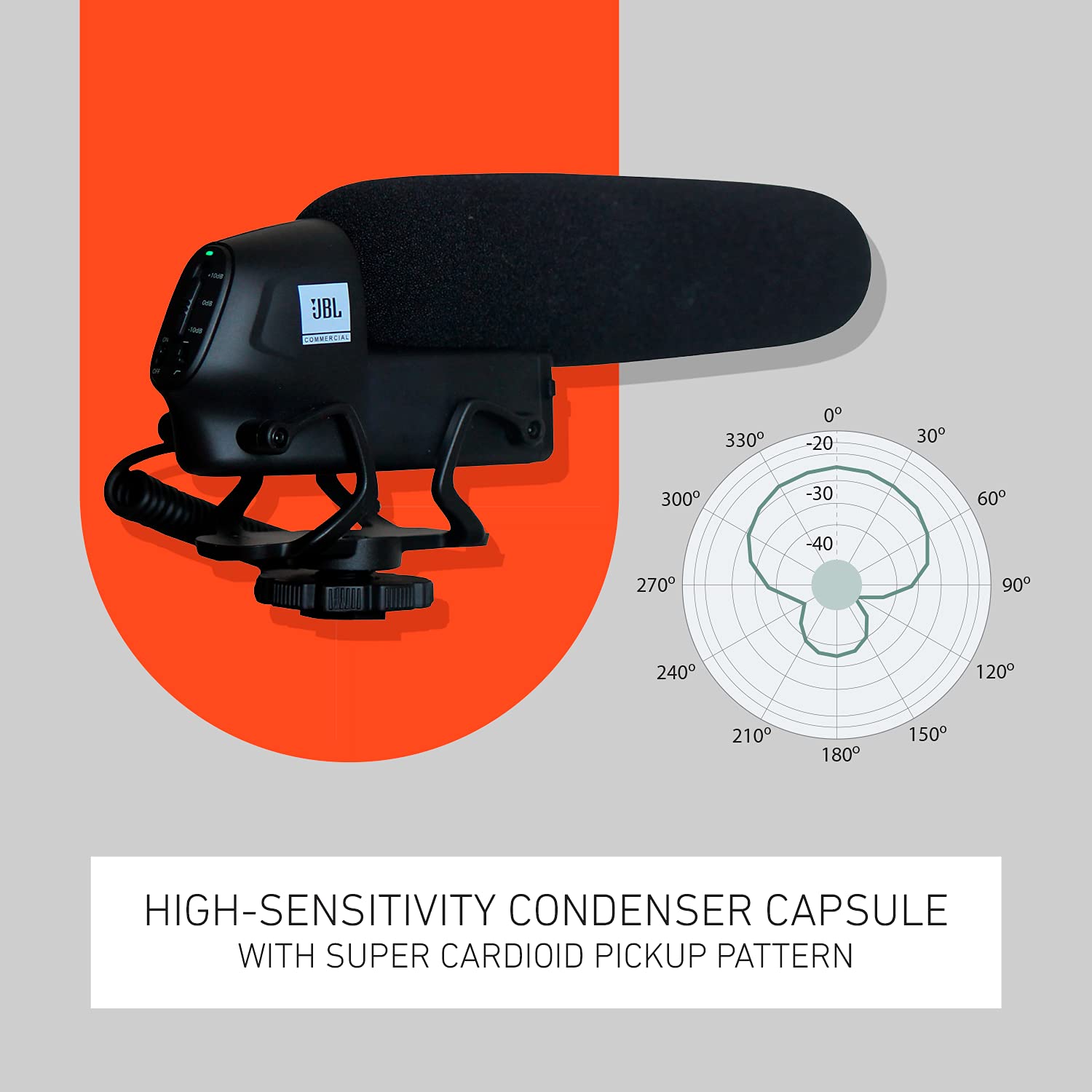 JBL Commercial Cssg20 On-Wired Camera Shotgun Condenser Microphone For ...