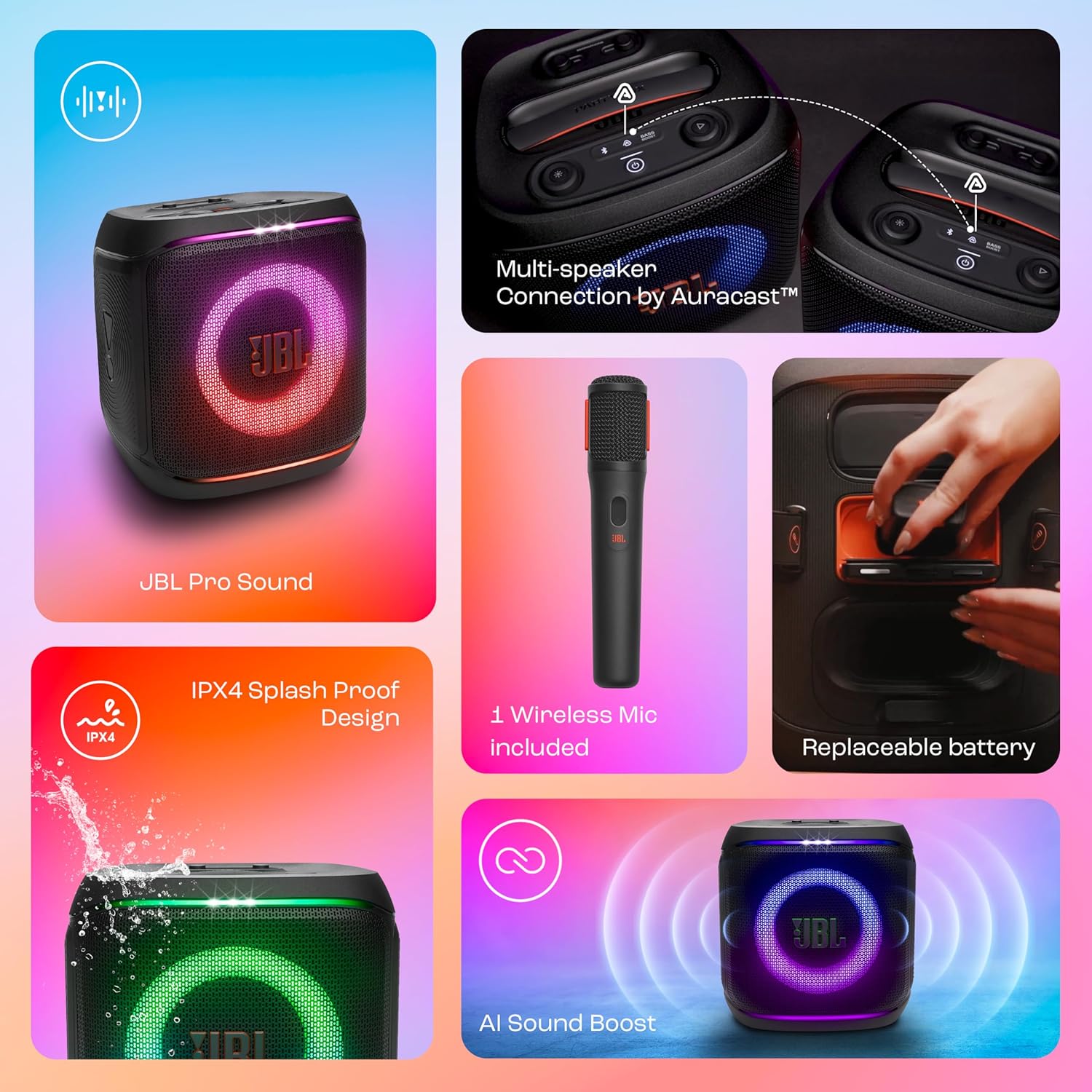 JBL Partybox Encore 2 with Mic, Wireless Bluetooth Party Speaker, AI ...