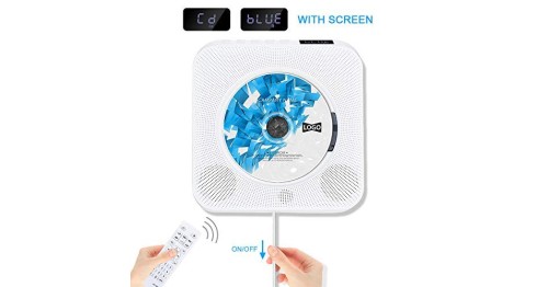 Jimwey Portable Cd Player with Bluetooth Built in HiFi Speakers Wall ...