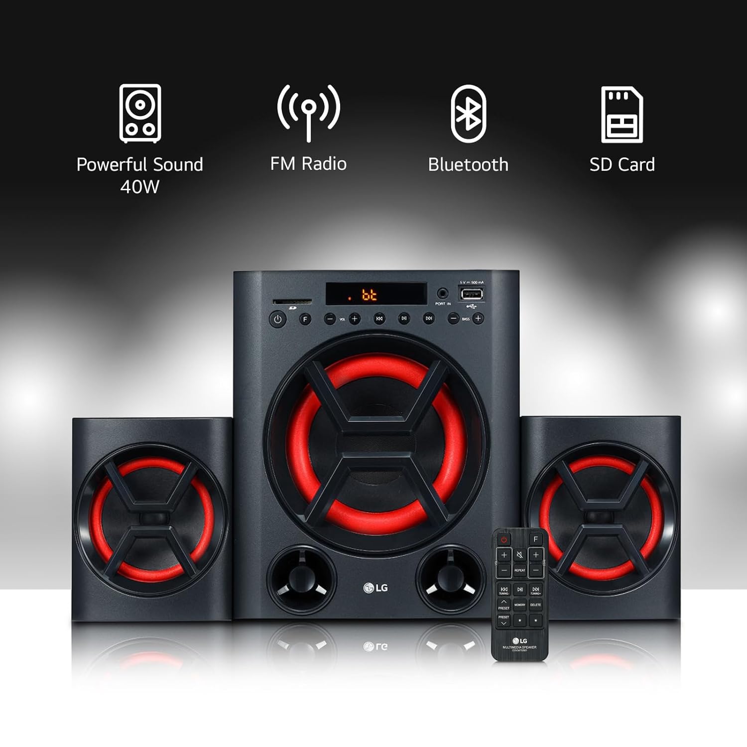 LG XBOOM LK72B, Bass Blast+, USB, FM Radio, Bluetooth, AUX in, SD Card ...