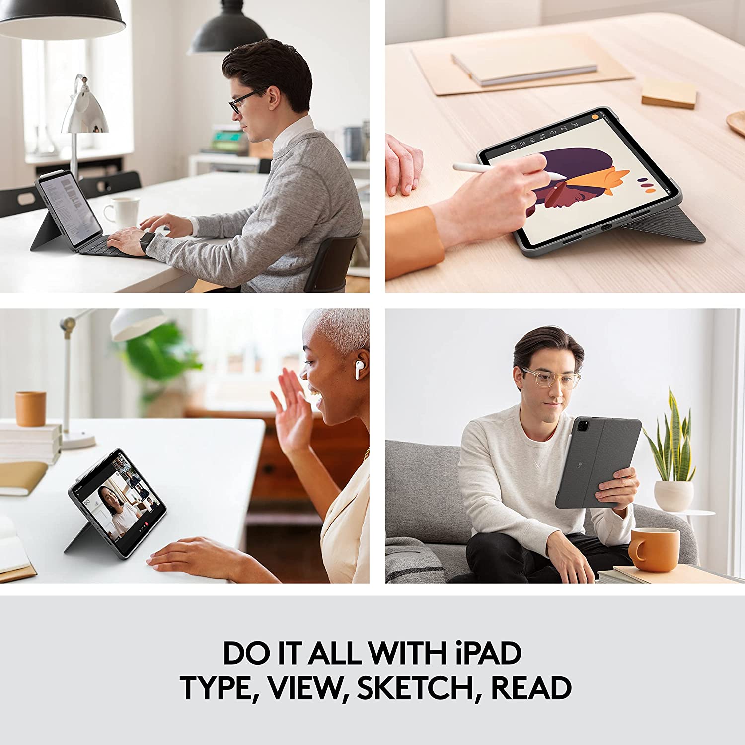 Logitech Combo Touch iPad Pro 11-inch (1st, 2nd, 3rd gen) Keyboard Case ...