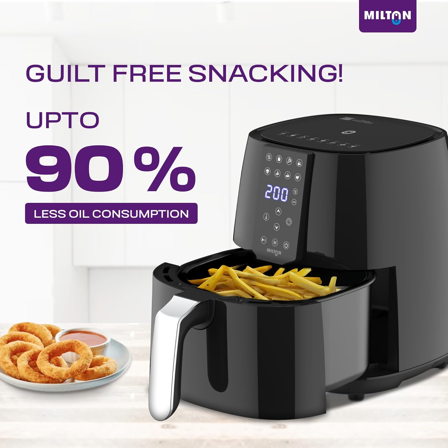 Milton Rapid Digital Air Fryer 4.2L | 1450W | 360° High Speed Air ...