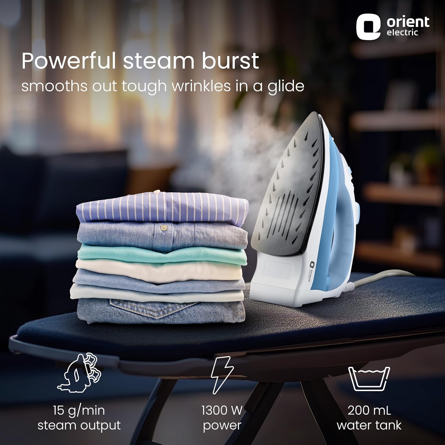 Orient Electric 1300 W Steam iron | Non-stick Weilburger double coating ...