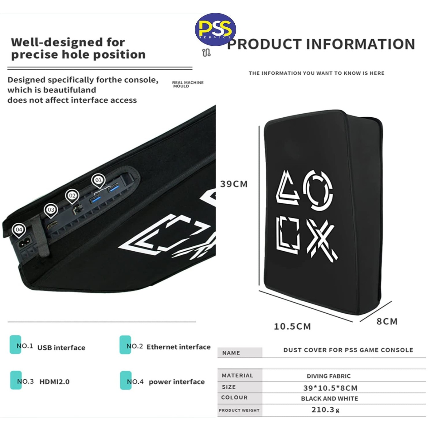 PSS Dust Cover For PS5, Premium Ultra Soft Neat Lining Dust Guard for ...