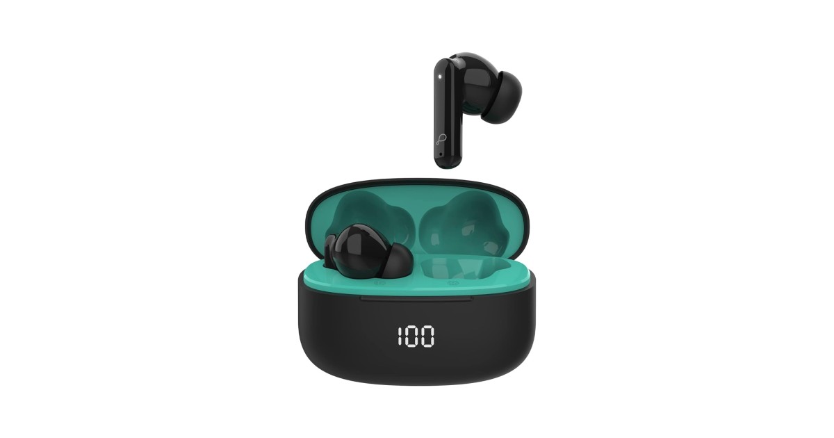 Pebble Twins Pro True Wireless Earpods, ENC with Quad Mics (Black)