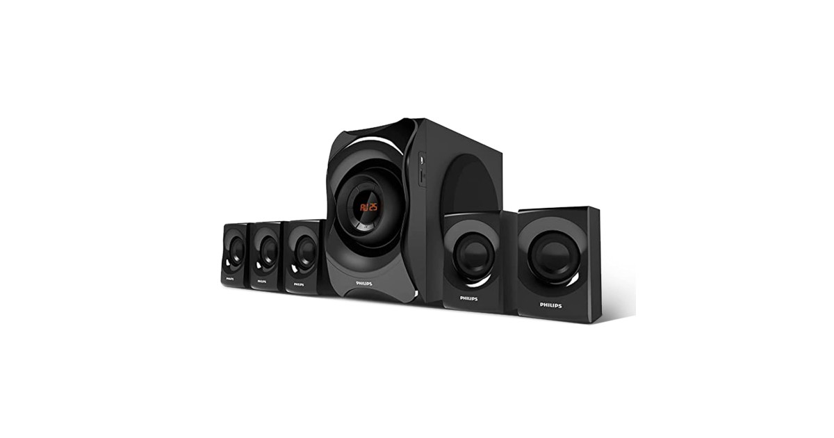 Philips Audio SPA8000B/94 5.1 Channel 120W Multimedia Speaker System ...