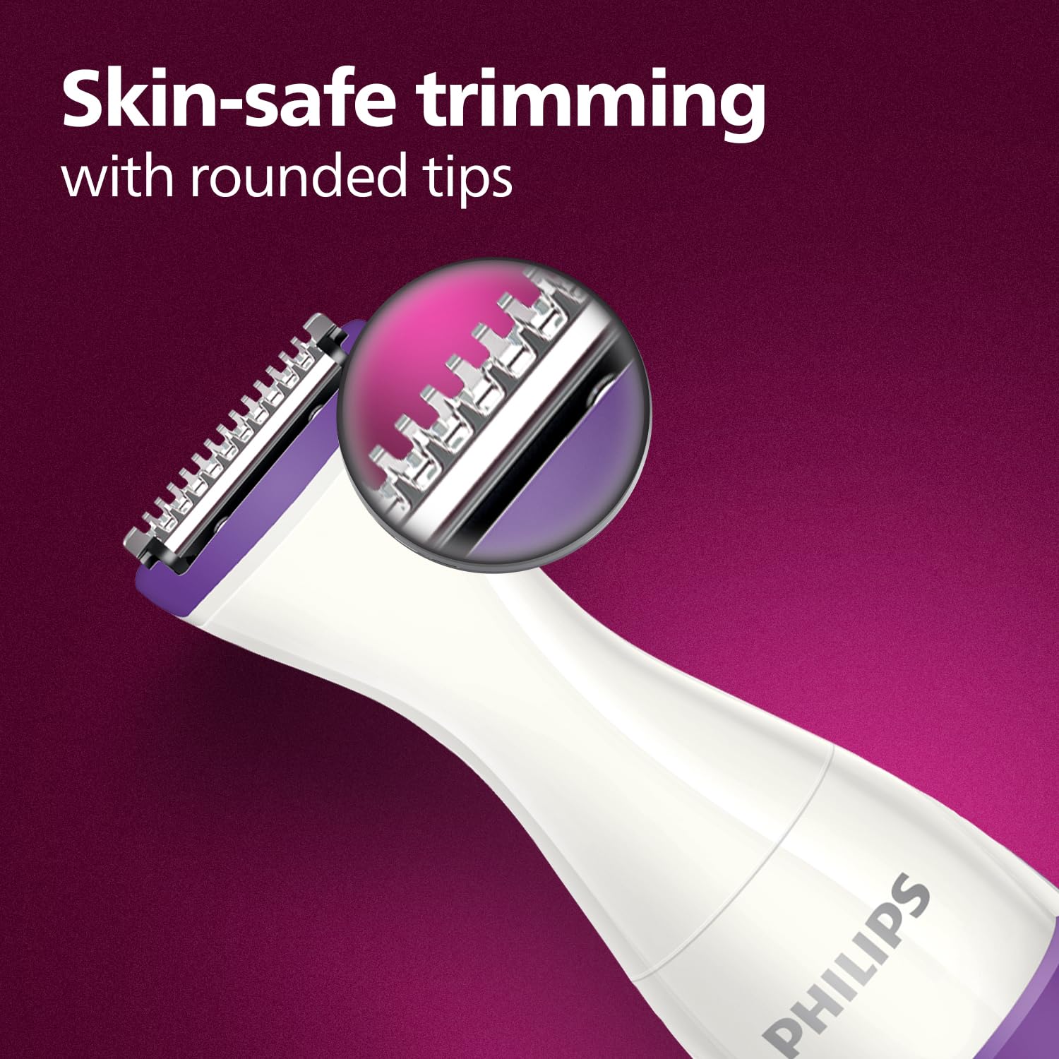 Philips Body Trimmer For Women,Skin Safe With Rounded Tips,2In1 Trim Or ...