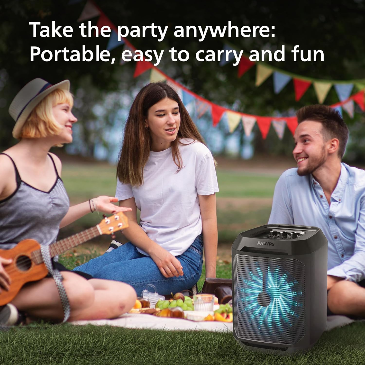 Philips TAX2208 Bluetooth Party Speaker with Free Wired Mic, 8 Speaker ...