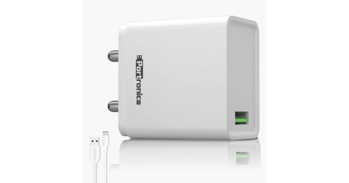 Portronics Adapto ONE POR-1103 3A Fast Charging Adapter with 3M Type C ...