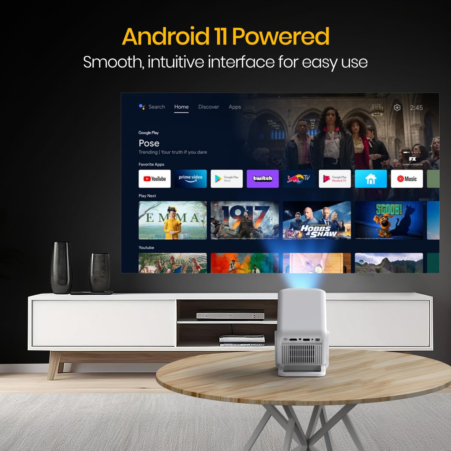 Portronics Beem 450 Smart LED Projector with 1080p Full HD Resolution ...