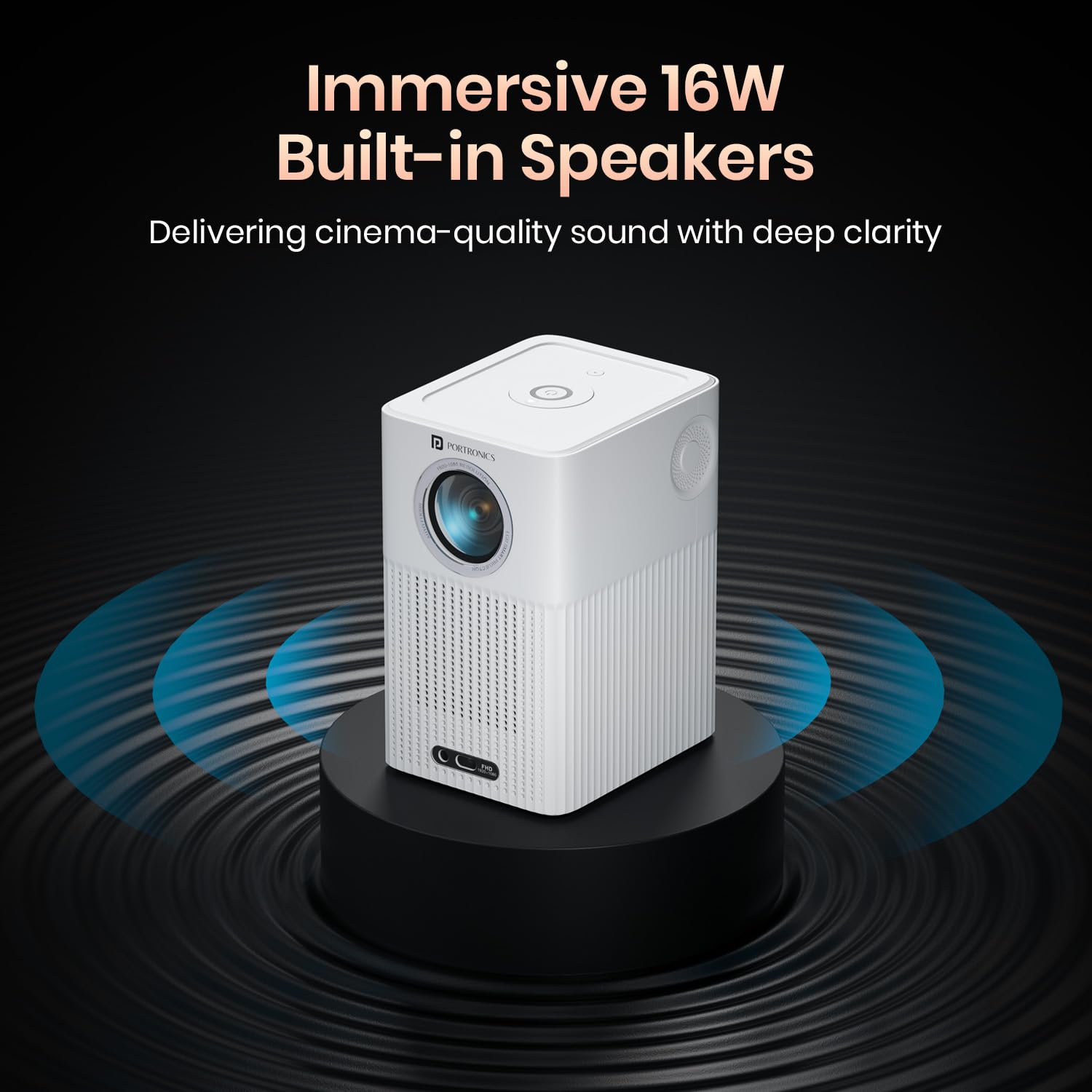 Portronics Beem 500 Smart Projector with 8K Support & 1080p FHD Native ...