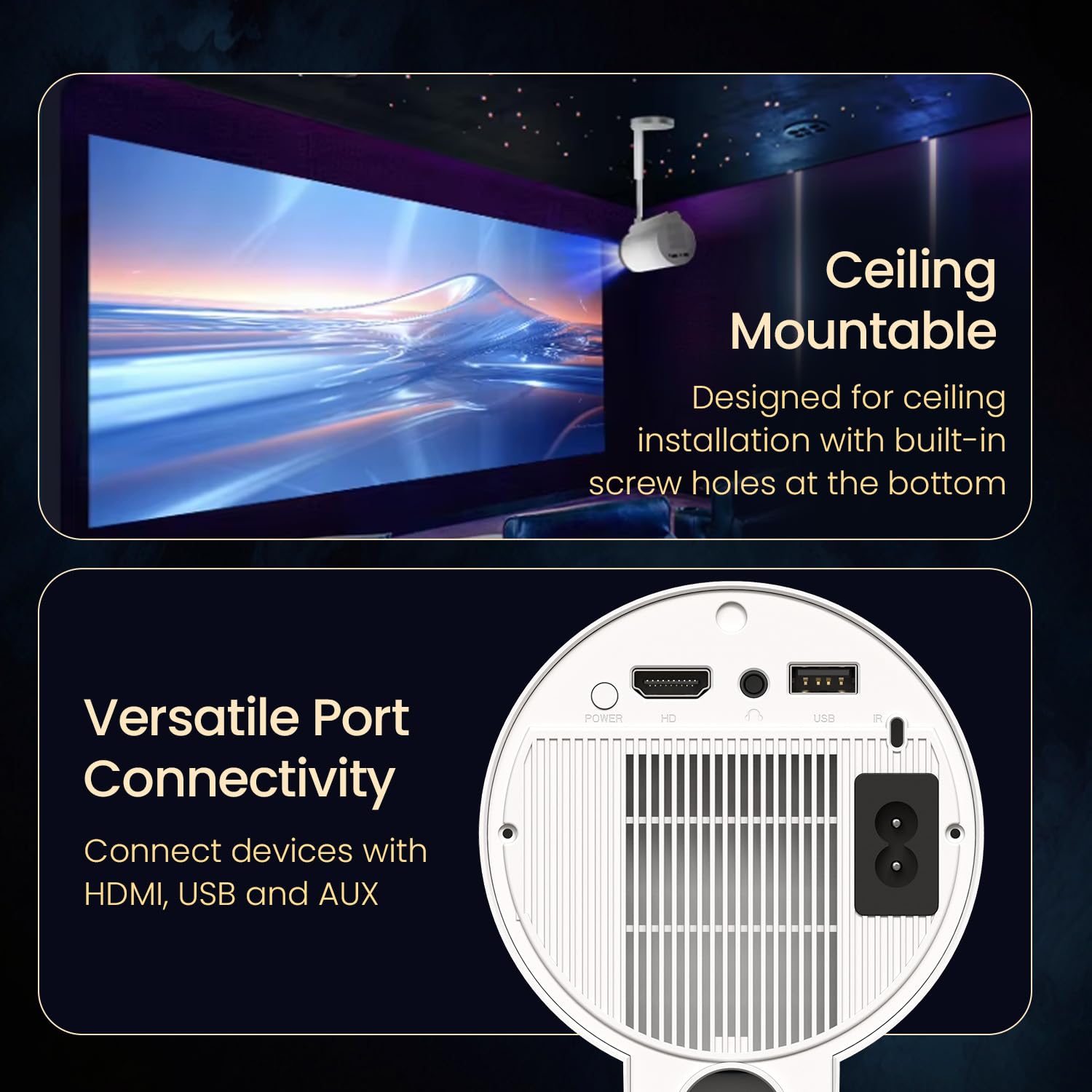 Portronics Beem 520 Smart LED Projector with Built-in Stand, Supports ...