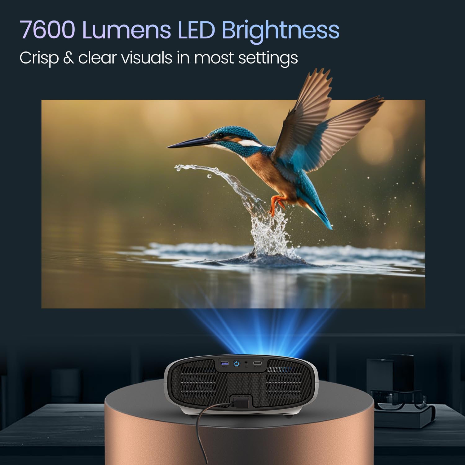 Portronics Beem 530 Smart LED Projector,1080p Full HD,7600 Lumens ...