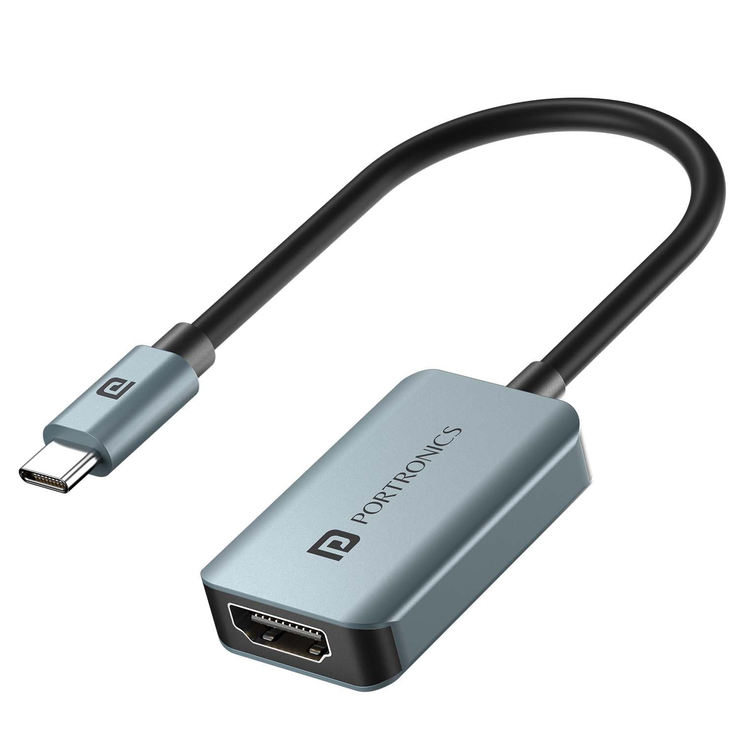 Portronics Mport X Type-C to HDMI Adapter with 4K @ 60 Hz Ultra HD ...