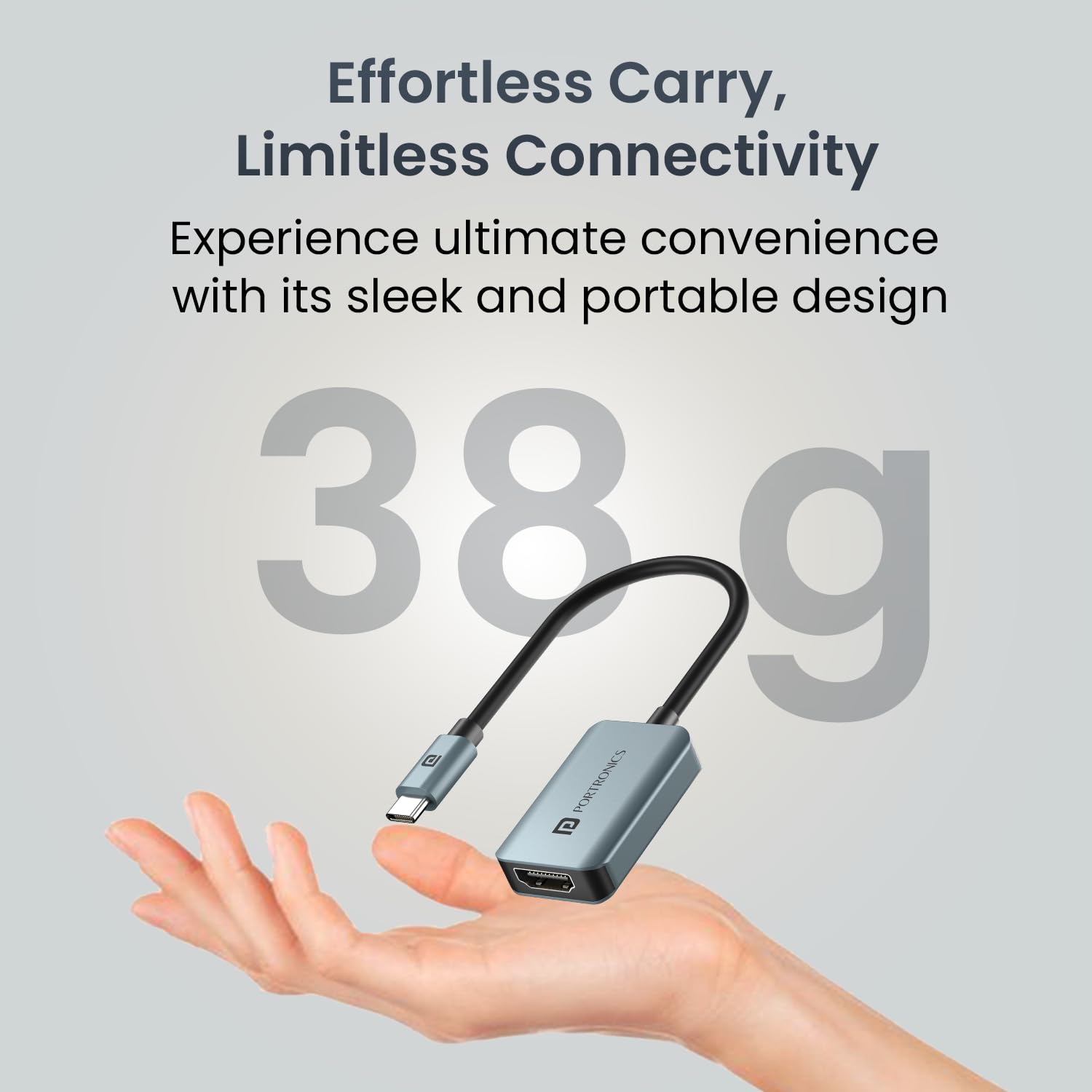 Portronics Mport X Type-C to HDMI Adapter with 4K @ 60 Hz Ultra HD ...