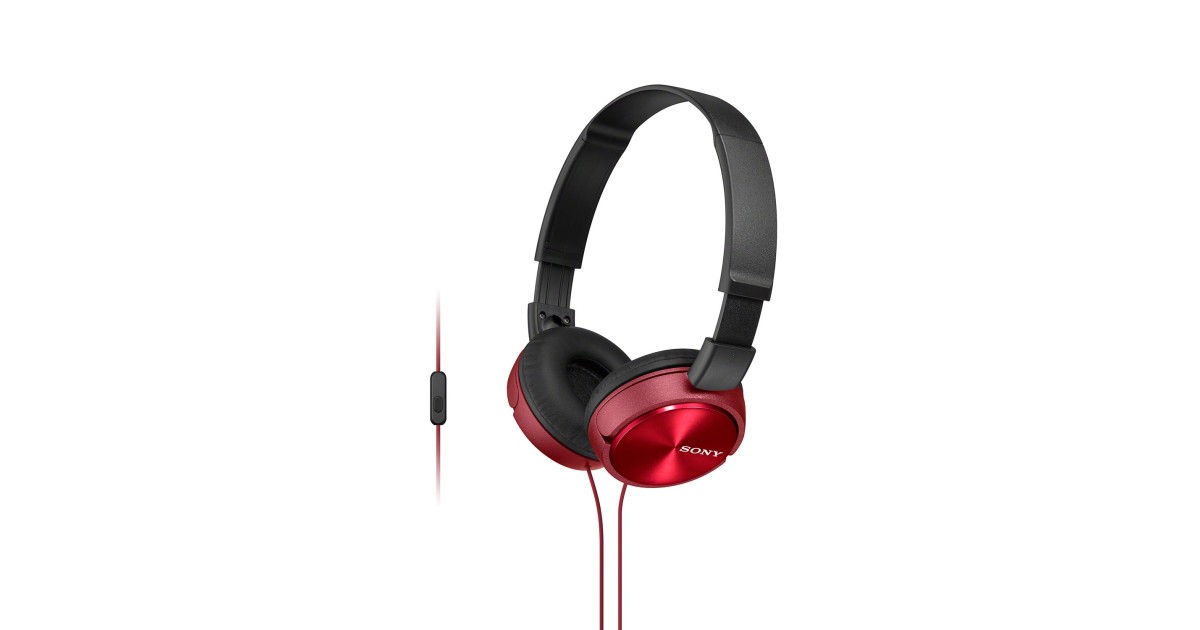 Sony MDR-ZX310AP On Ear Headphones With Mic (Red)