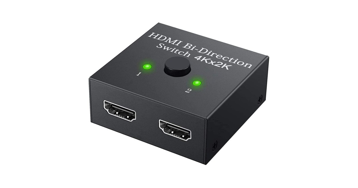 Sounce HDMI Switch 2 in 1 Out 4K 60hz HDMI Switcher 2 Port, Bi ...