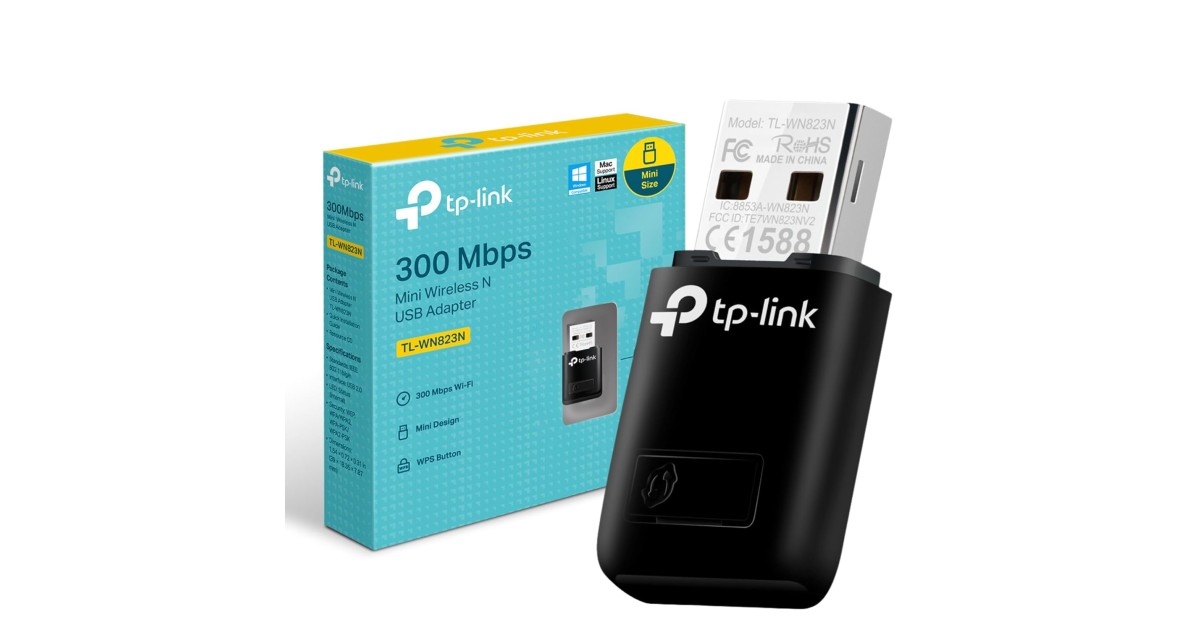 TP-LINK WiFi Dongle 300 Mbps Mini Wireless Network USB Wi-Fi Adapter ...