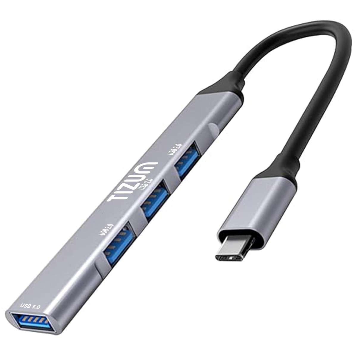 Tizum USB C Hub (4-in-1), Type C Multiport Adapter/Connector with 1 x ...