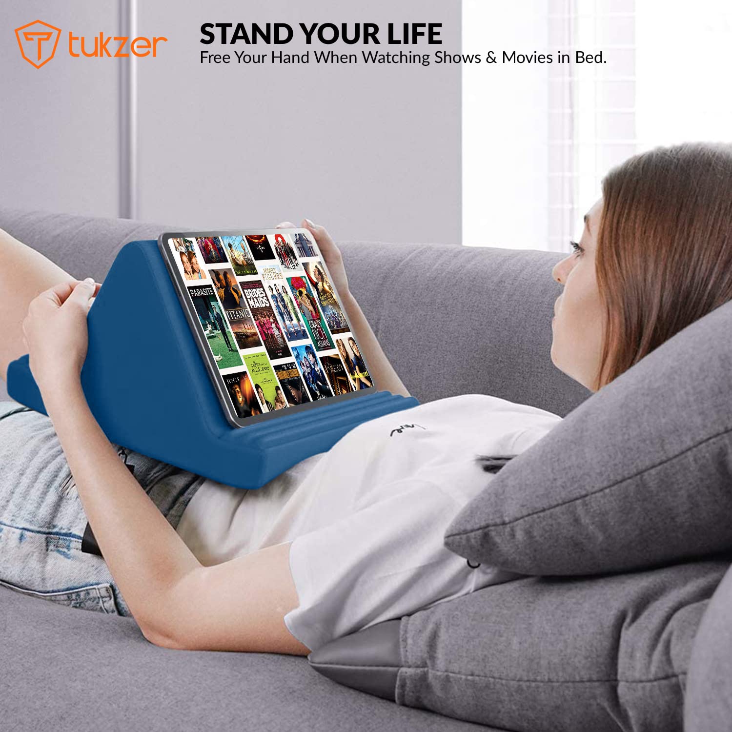 Tukzer Tablet Pillow Stand Mobile Holder| Soft Cushion Lap Pad, Lazy ...