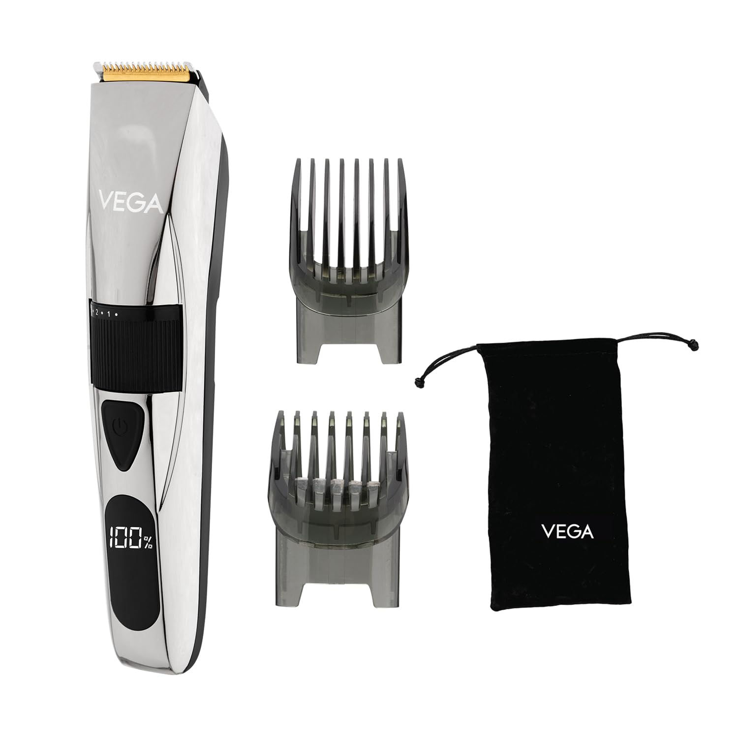 Vega P3 Battery Powered Trimmer Men with 160 Mins Runtime, Titanium ...