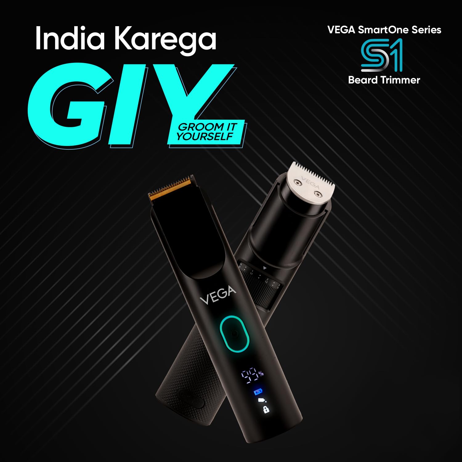 Vega SmartOne S1 Beard Trimmer for Men with Titanium Blade, Digital ...