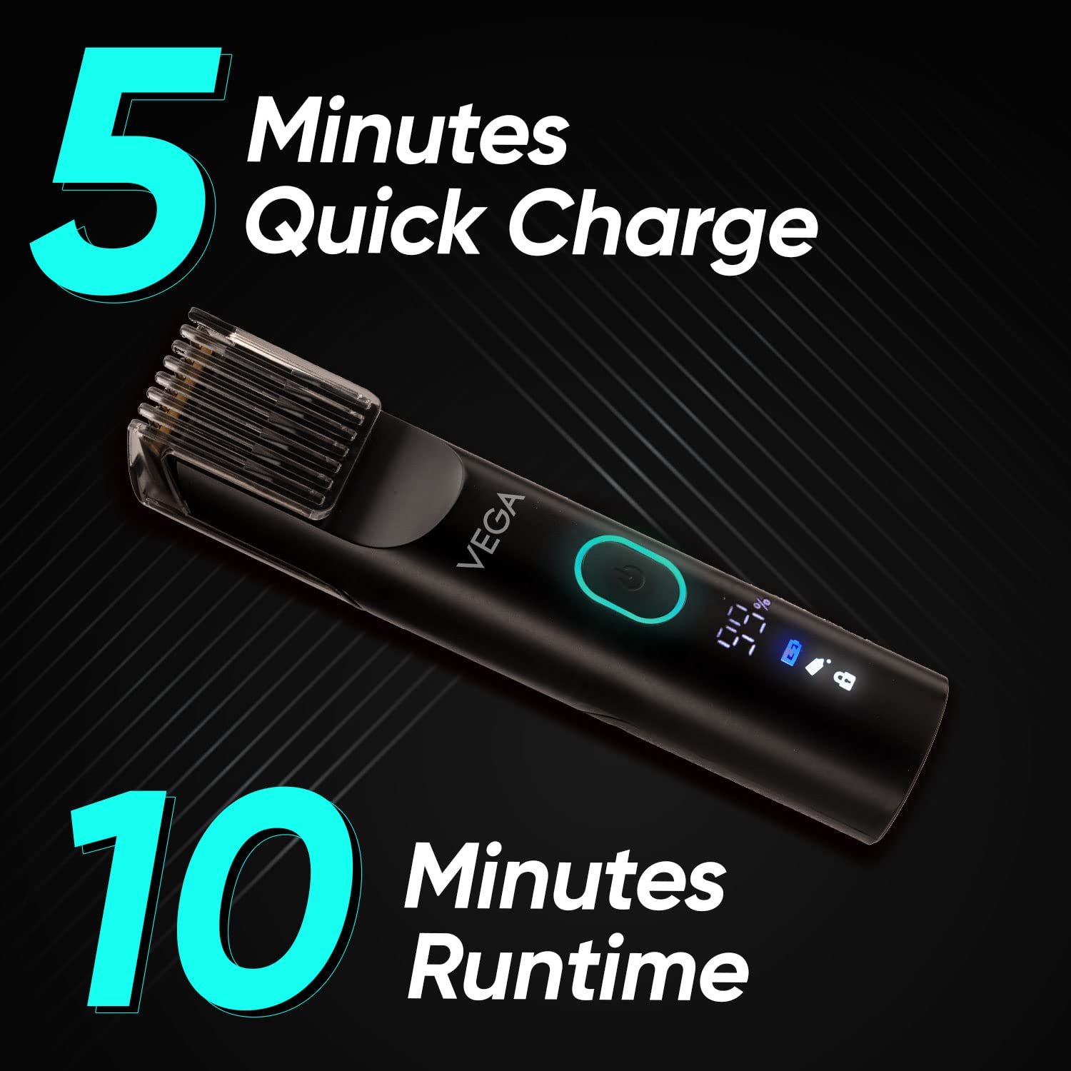 Vega SmartOne S1 Beard Trimmer for Men with Titanium Blade, Digital ...