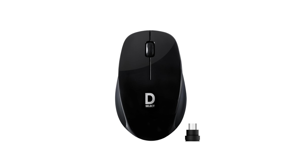 Wireless Mouse DS321-Black with USB Type C Connector, 1200DPi ...