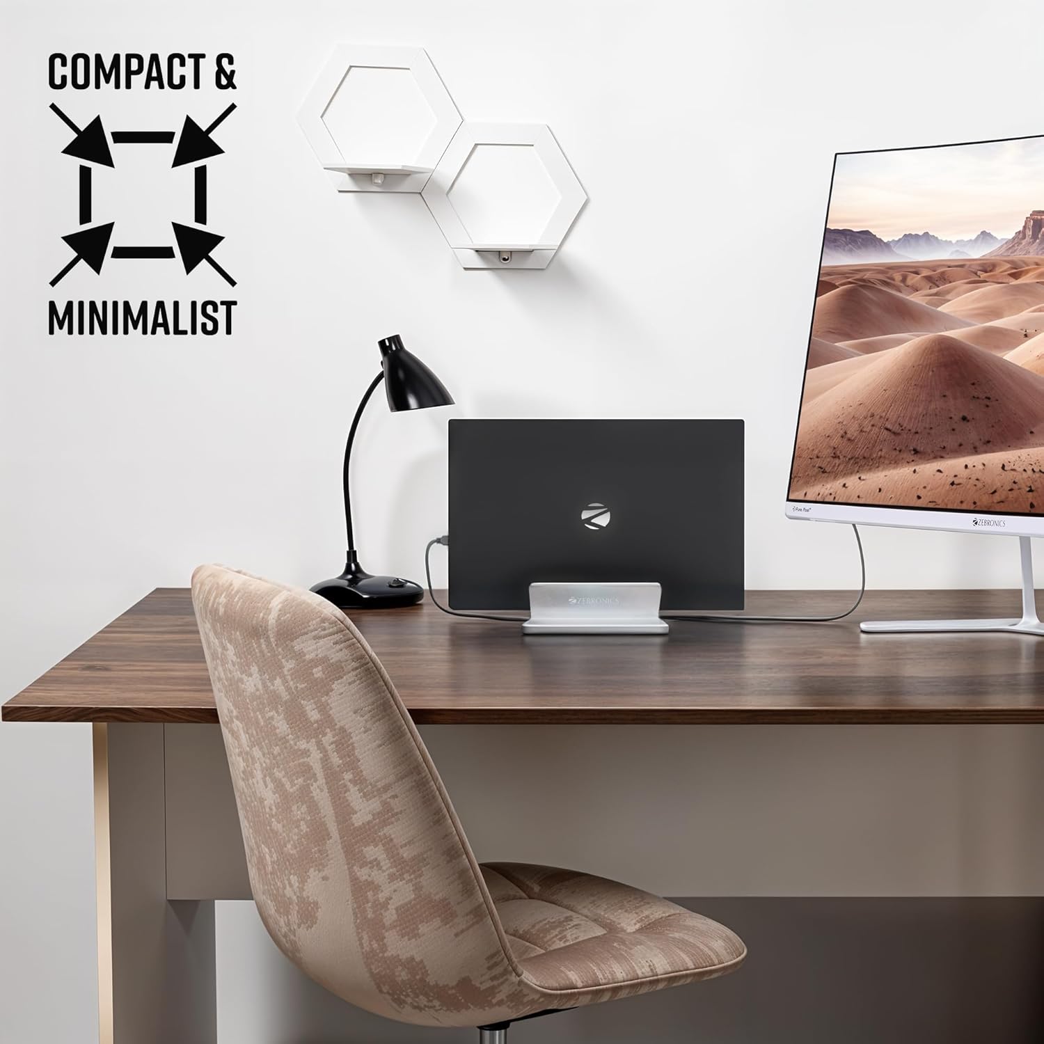 ZEBRONICS NS2000V Vertical Laptop Stand, Devices up-to 2.5cm Thickness ...
