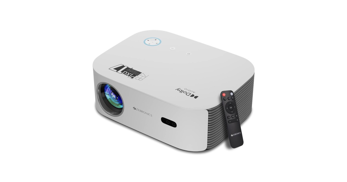 ZEBRONICS PIXAPLAY 17, Smart LED Projector, 6000 Lumens, 4K Support ...
