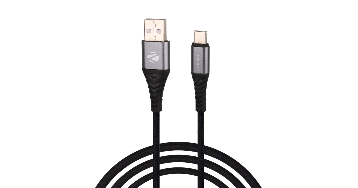 ZEBRONICS TU800P USB - Type C Braided Cable, 80 Watts, Rapid Charging ...