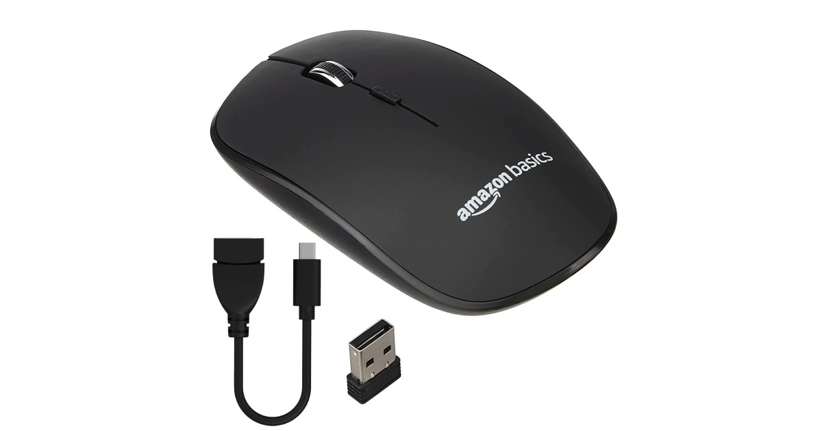 amazon basics Wireless Mouse | 2.4 GHz Connection, 1600 DPI | Type - C ...