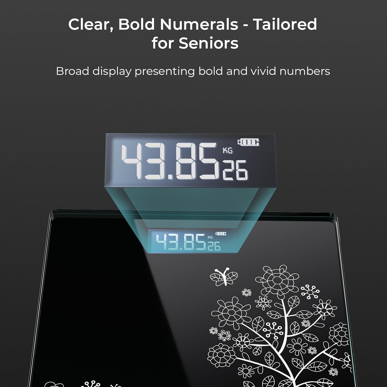 beatXP Floral Digital Bathroom Weighing Scale with LCD Panel & Thick ...