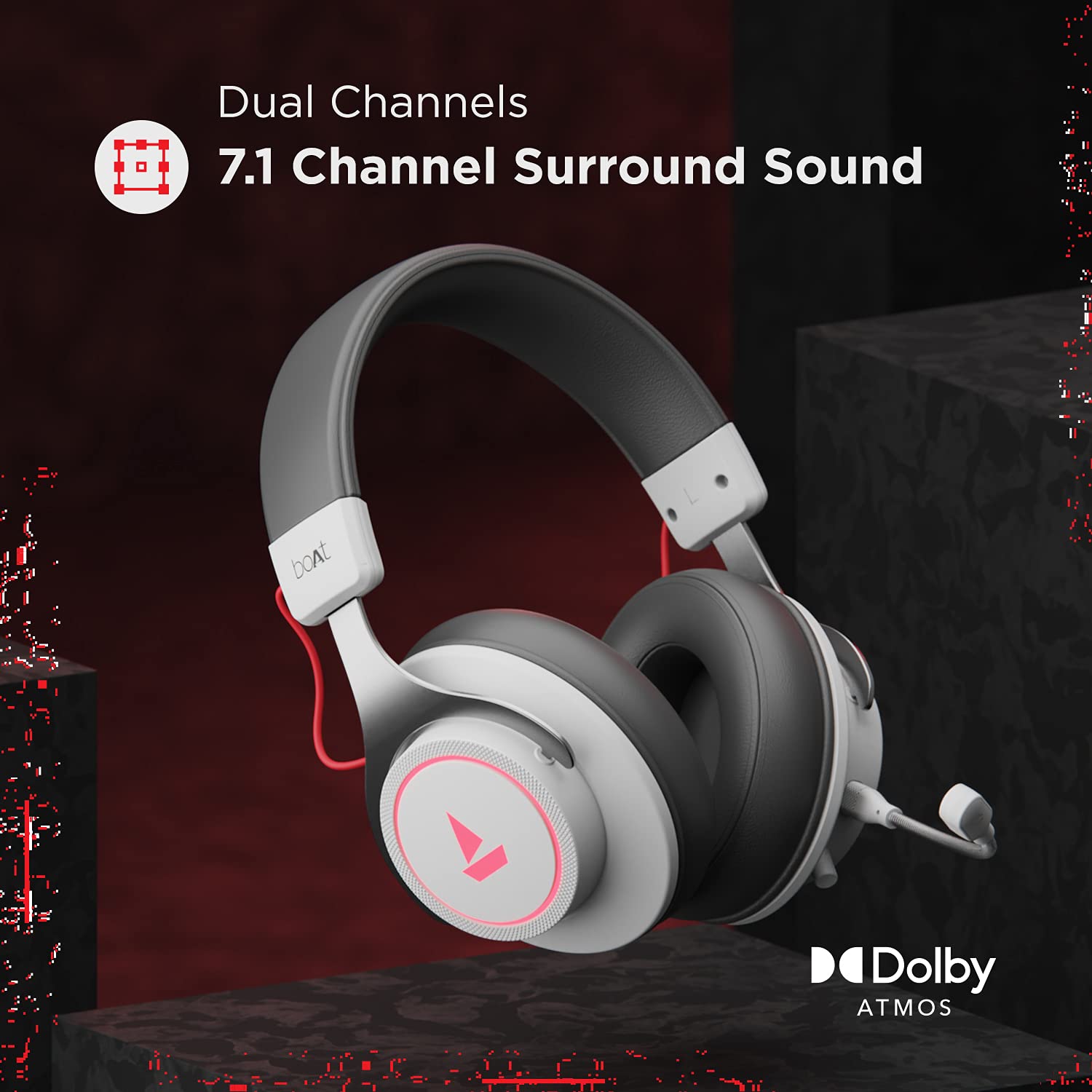 boAt Immortal IM1000D Dual Channel Wired Gaming Headphones with Dolby ...