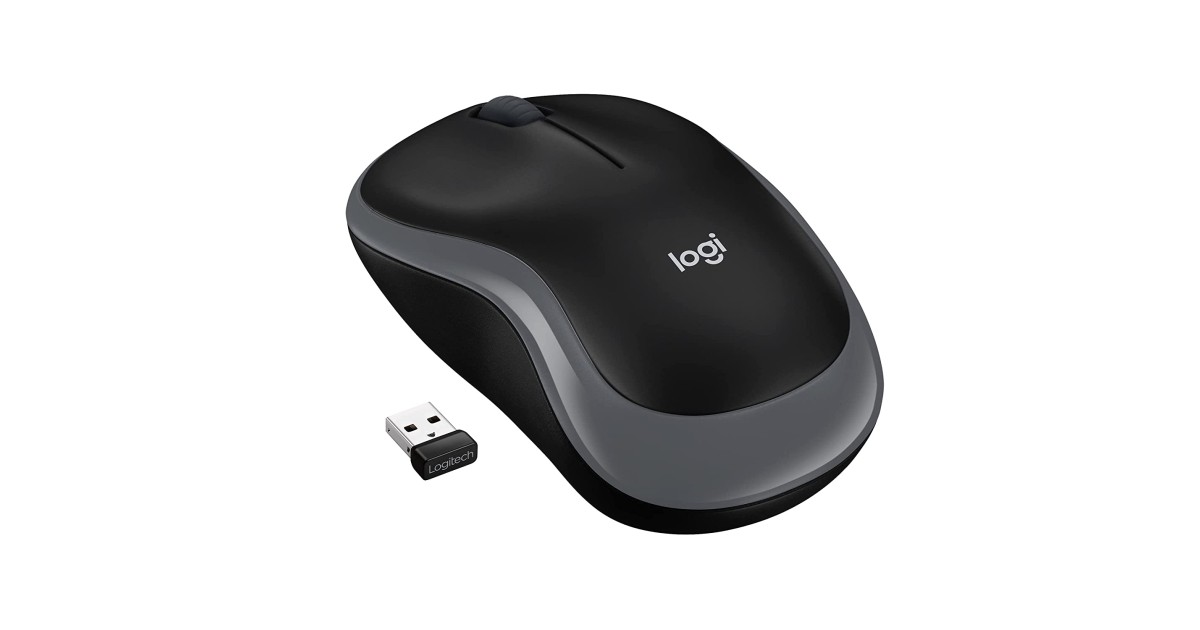 Logitech M185 Wireless Mouse, 2.4GHz with USB Mini Receiver (Grey)