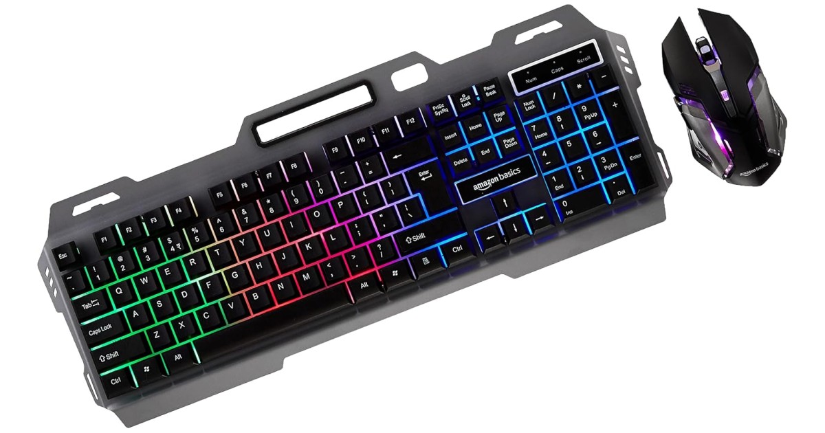Amazon Basics Wired Gaming Keyboard and Mouse Combo | Multicolor RGB ...