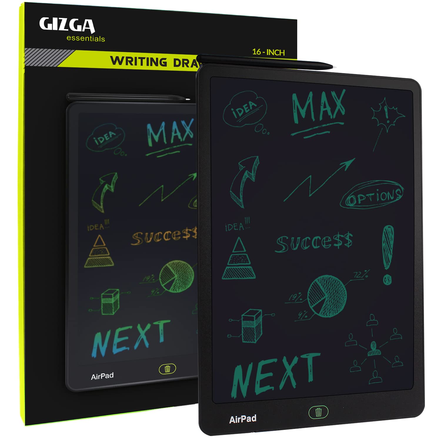 Gizga Essentials Magic Slate Digital LCD Writing Tablet with Stylus Pen ...