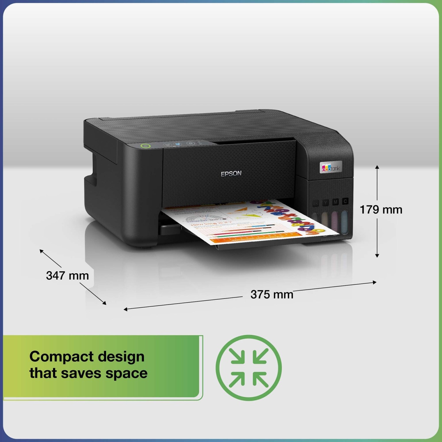 Epson Colour Ecotank L3210 A4 All-in-One Ink Tank Printer, Black