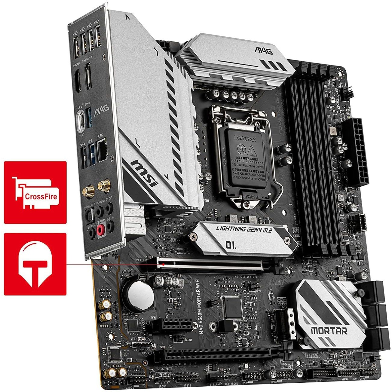 MSI MAG B560M MORTAR WIFI LGA 1200Socket Mini-ATX Intel B560 Chipset ...