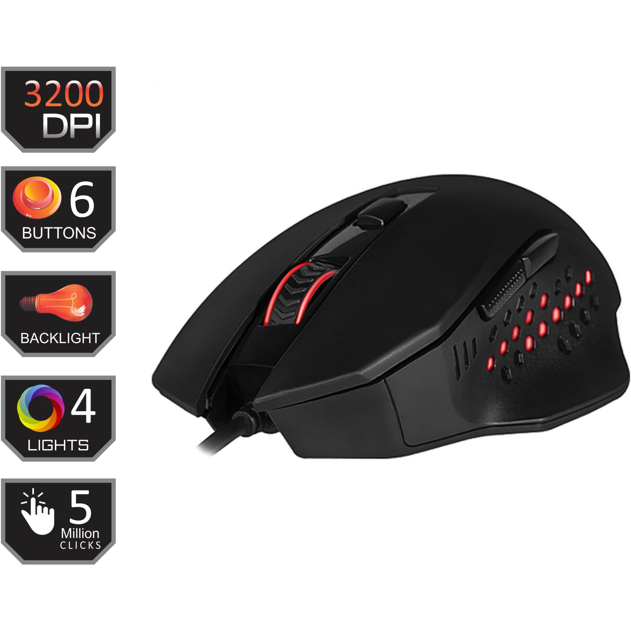 Redragon Gainer M610 Wired USB Gaming Mouse 3200 DPI/LED Lighting for ...