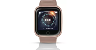 Syska SW100 Smartwatch (Gold Strap, Free Size)